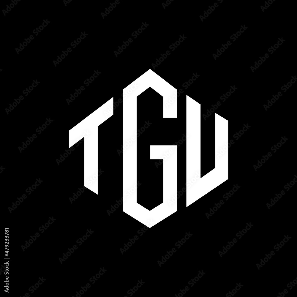 TGU letter logo design with polygon shape. TGU polygon and cube shape ...