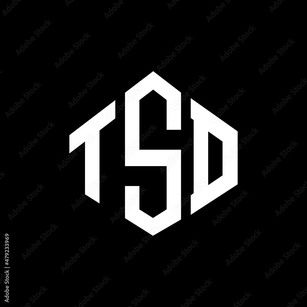 TSD letter logo design with polygon shape. TSD polygon and cube shape ...