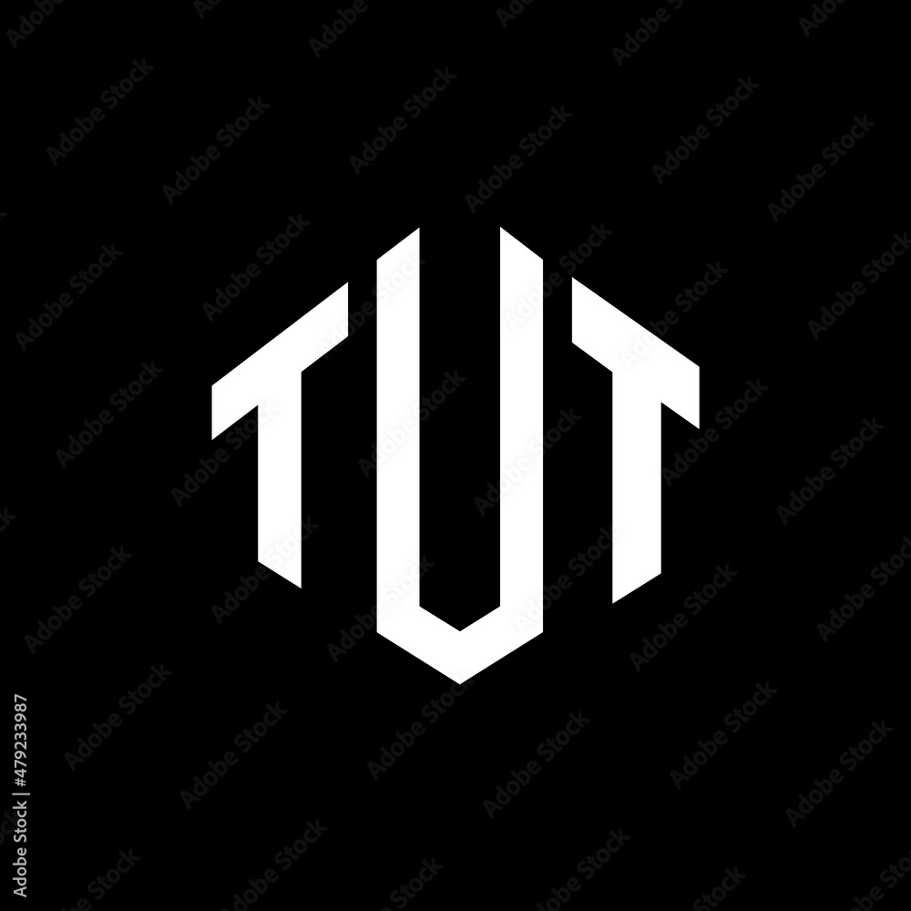 TUT letter logo design with polygon shape. TUT polygon and cube shape ...