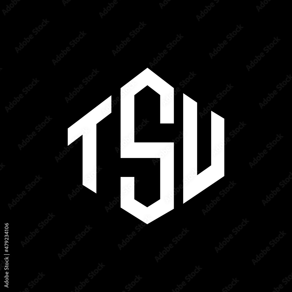 TSU letter logo design with polygon shape. TSU polygon and cube shape ...