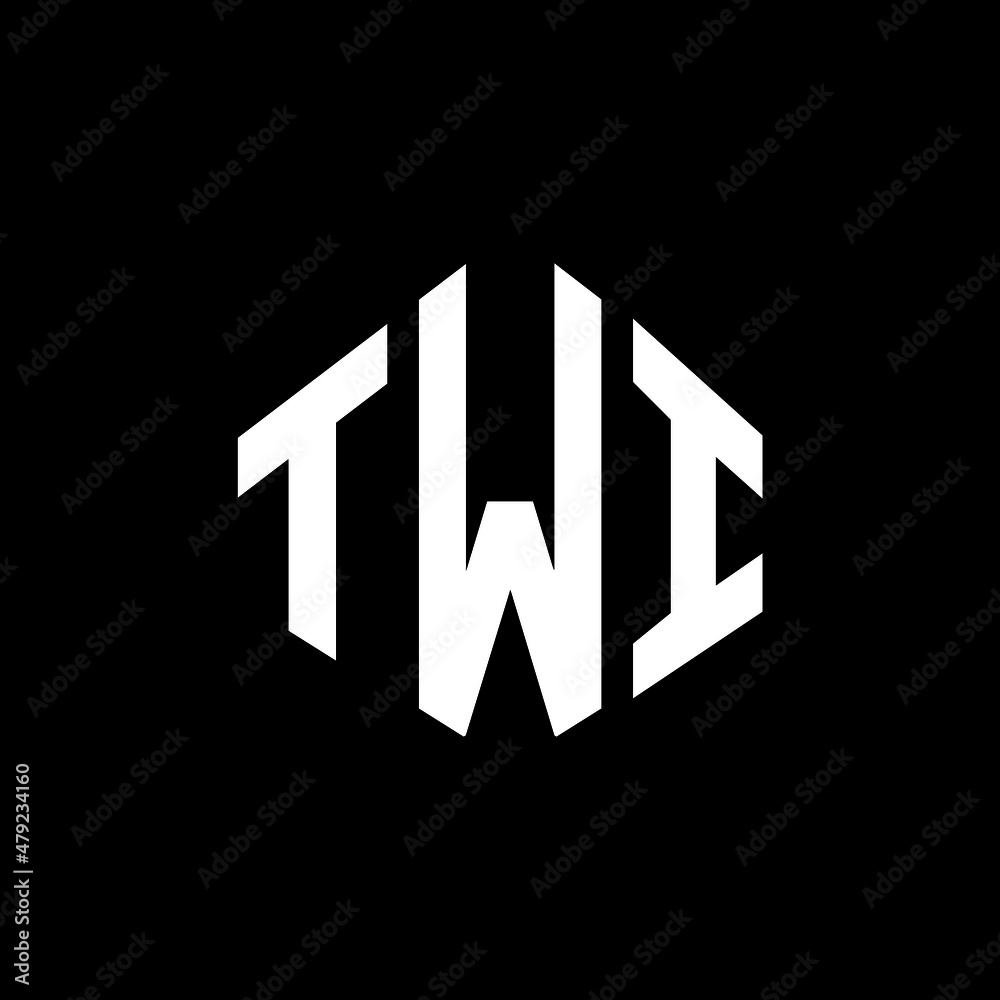 TWI letter logo design with polygon shape. TWI polygon and cube shape ...