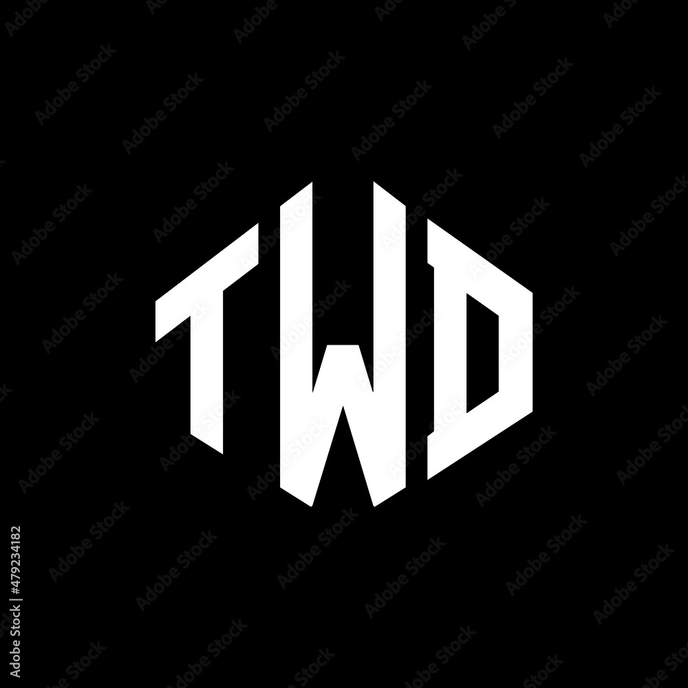 TWD letter logo design with polygon shape. TWD polygon and cube shape ...
