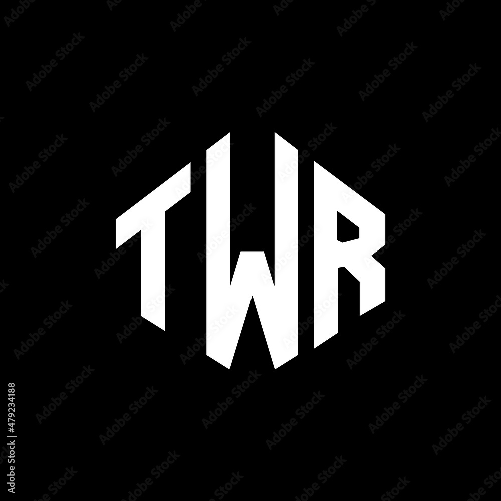 Vetor do Stock: TWR letter logo design with polygon shape. TWR polygon ...