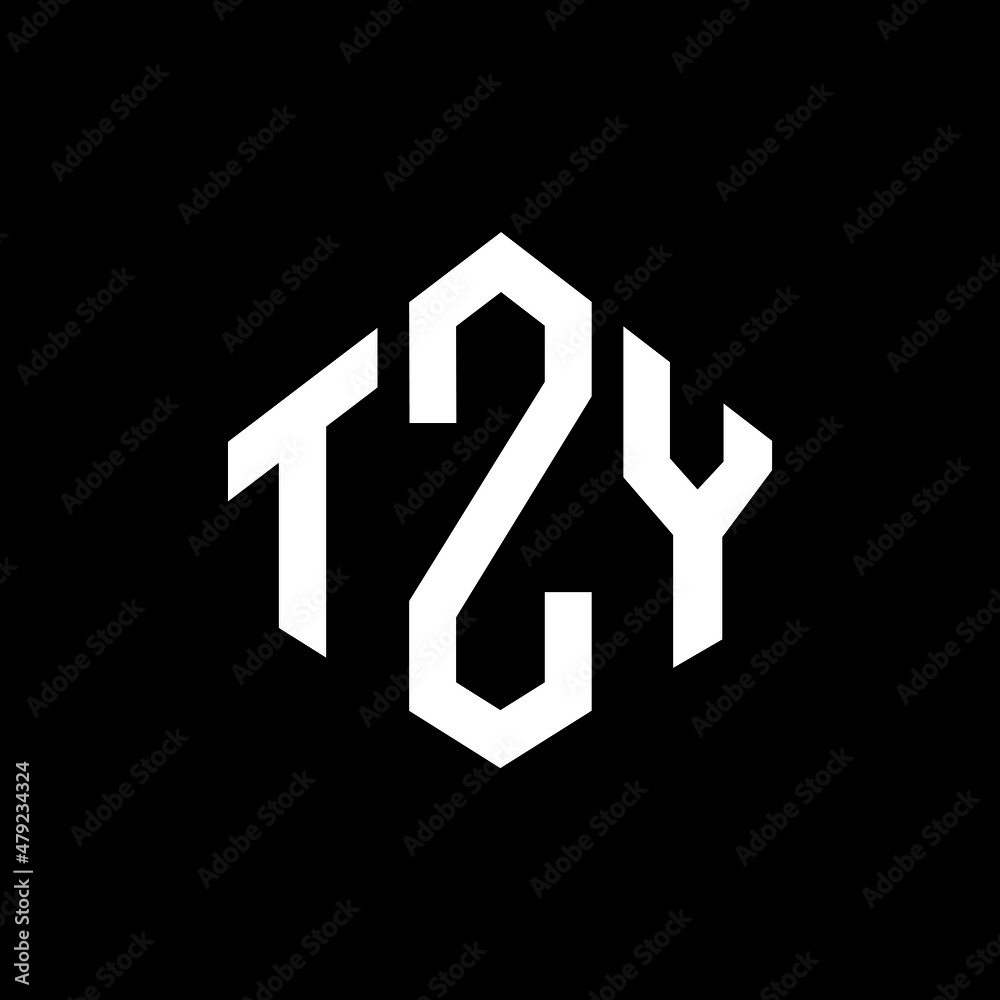 TZY letter logo design with polygon shape. TZY polygon and cube shape ...