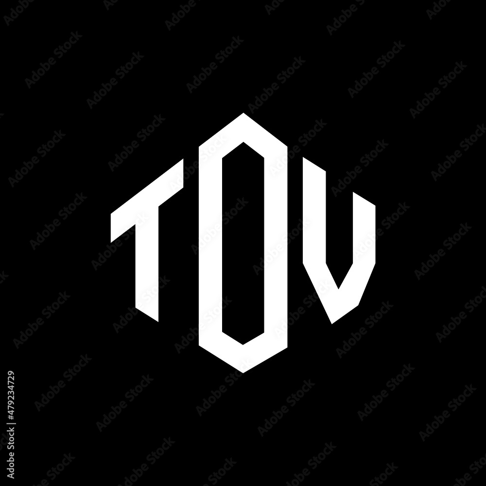 TOV letter logo design with polygon shape. TOV polygon and cube shape ...