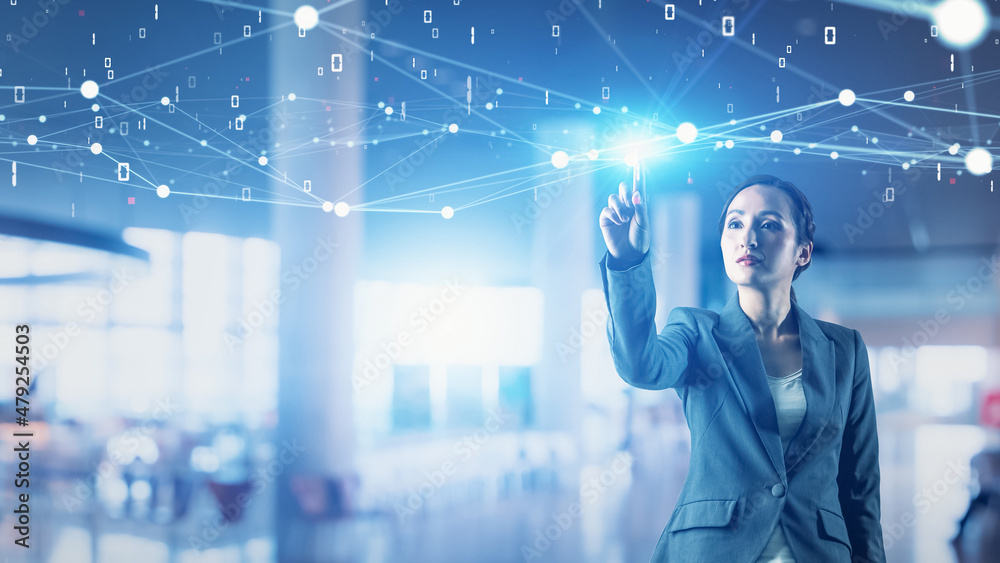 Communication network concept. Digital transformation. Stock Photo ...