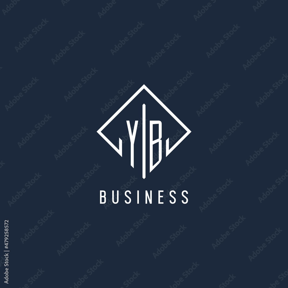 YB initial logo with luxury rectangle style design Stock Vector | Adobe ...