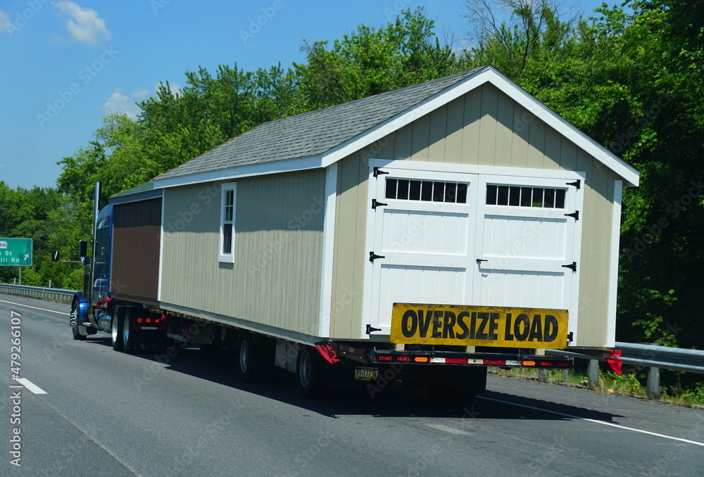 Virginia, U.S.A - August 21, 2021 - A light color trailer house marked ...