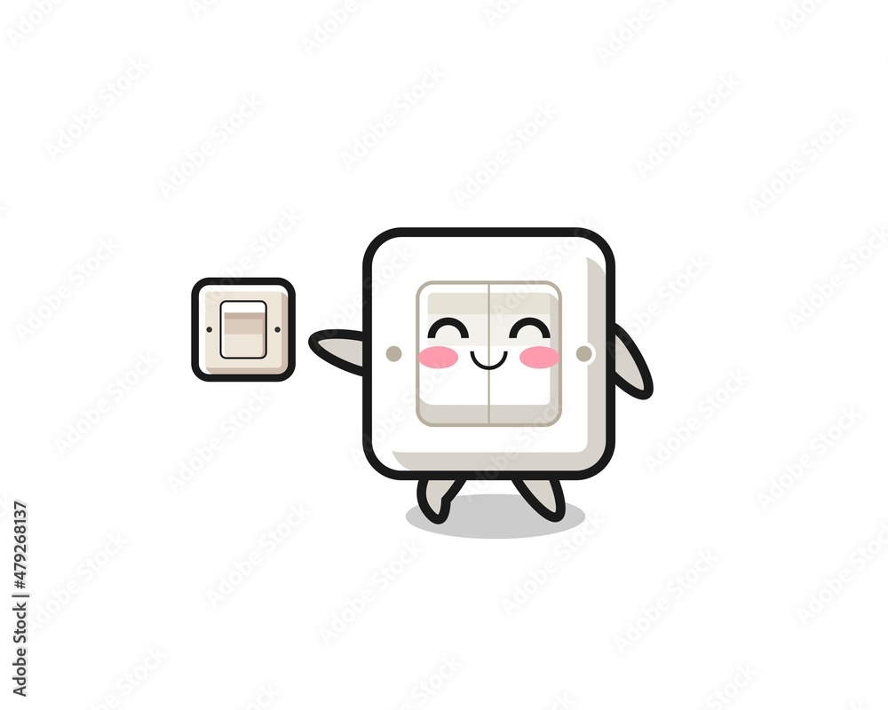 cartoon light switch is turning off light Stock Vector | Adobe Stock