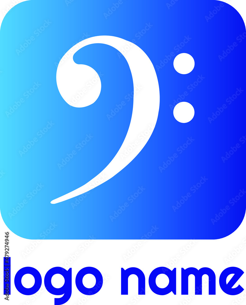 Bass clef outline icon. Symbol, logo illustration for mobile concept ...