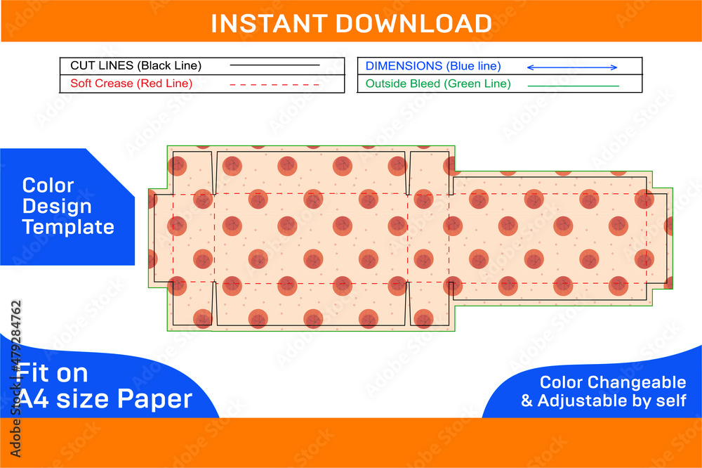 Corrugated cardboard packaging box dieline template and 3D vector file ...