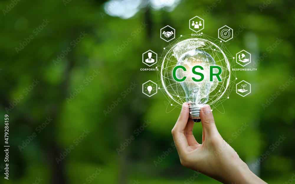 CSR icon concept in the hand for business and organization, Corporate ...