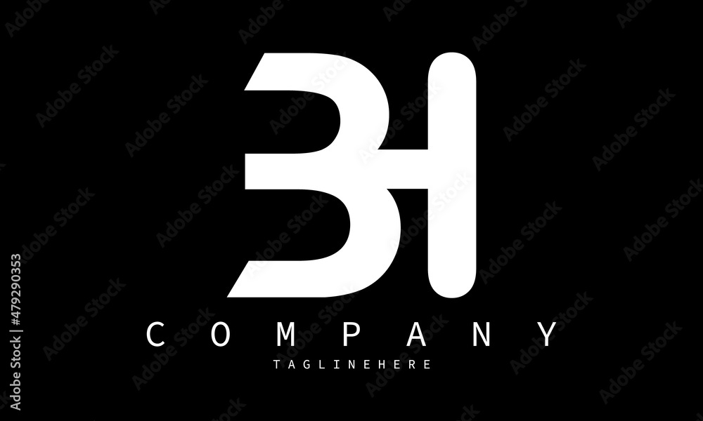 Creative letter BH logo design elements simple letter BH letter logo ...