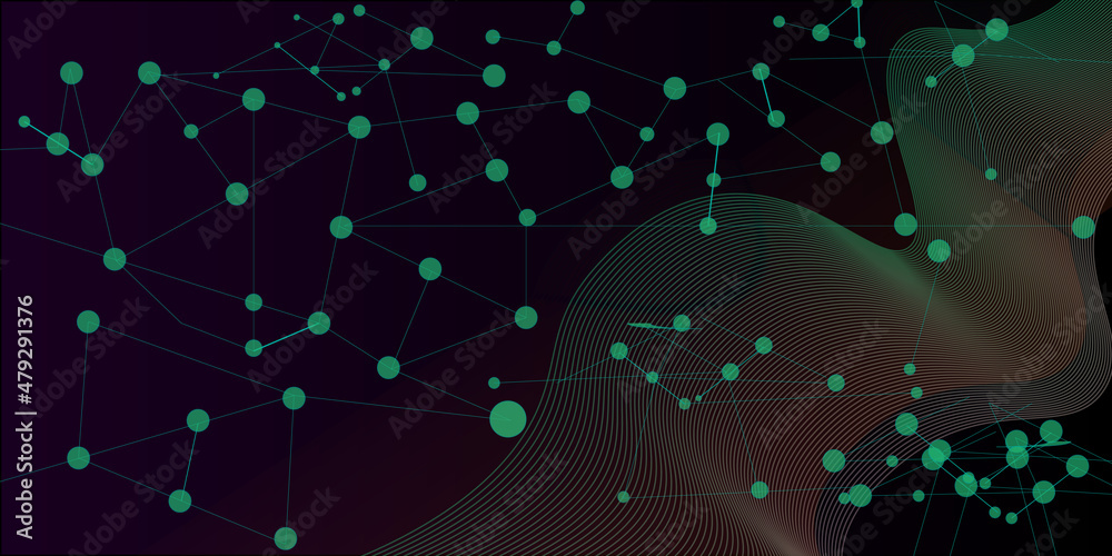 abstract background with glowing lights data deep learning hologram ai ...