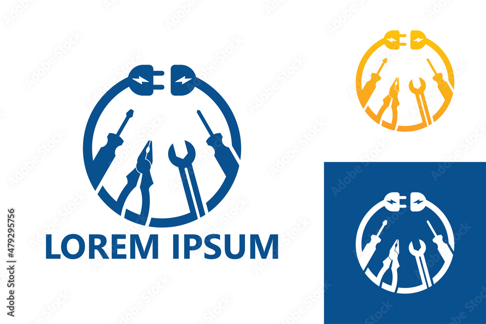 Electric repair logo template design vector Stock Vector | Adobe Stock