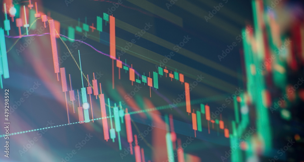 forex trading graph and candlestick chart suitable for financial ...