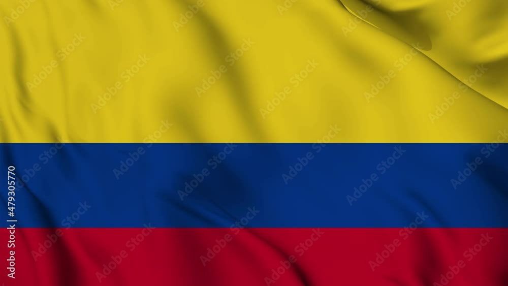 Colombia flag seamless closeup waving animation. Sign of Colombian ...