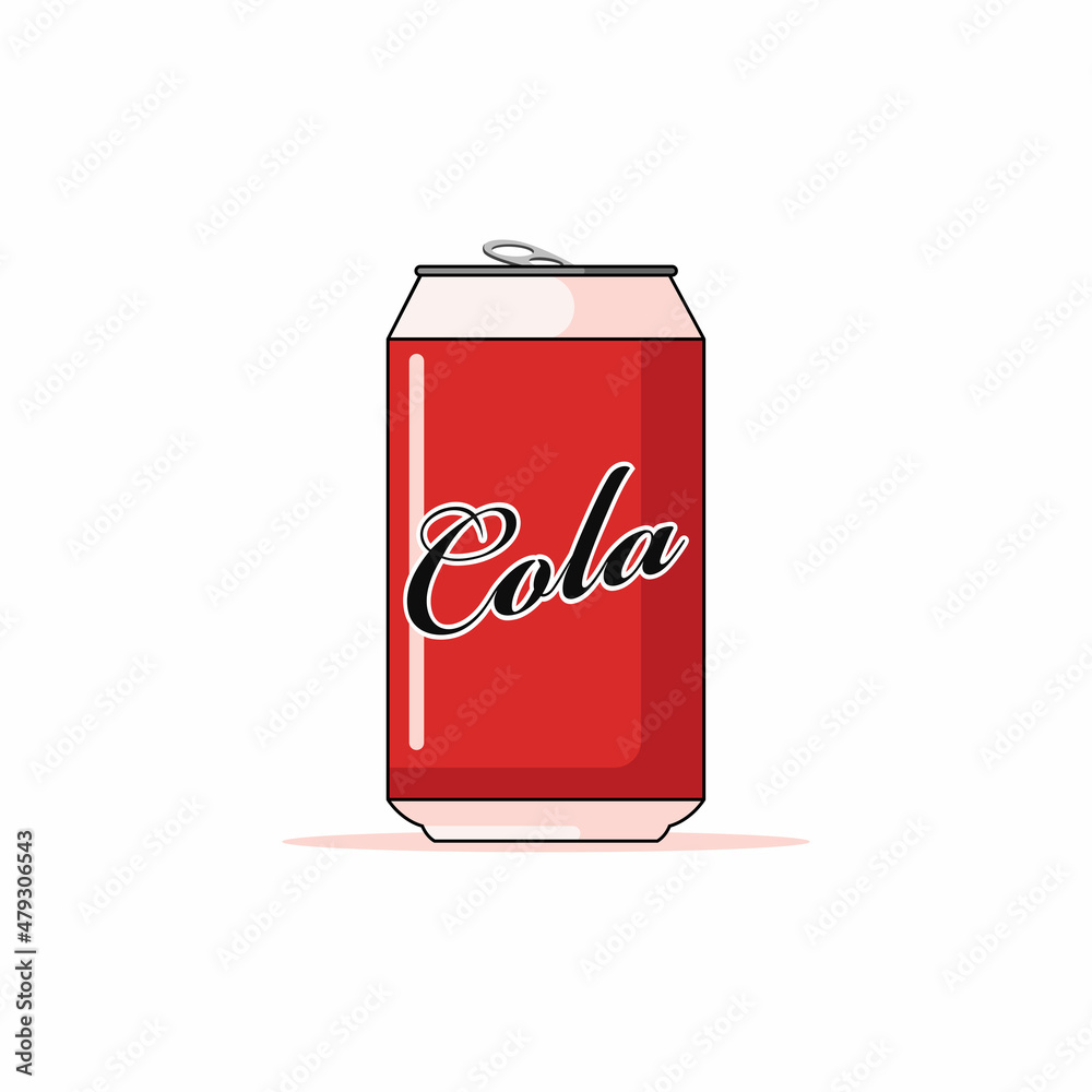 Isolated red cola drink can cartoon vector graphics Stock Vector ...