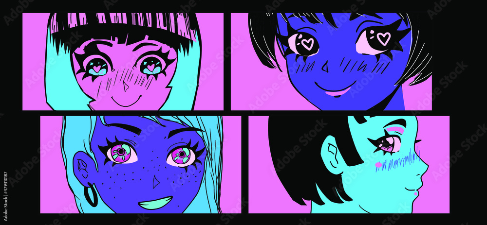 Vecteur Stock Multiple-panel sequence of a comic strip with different ...