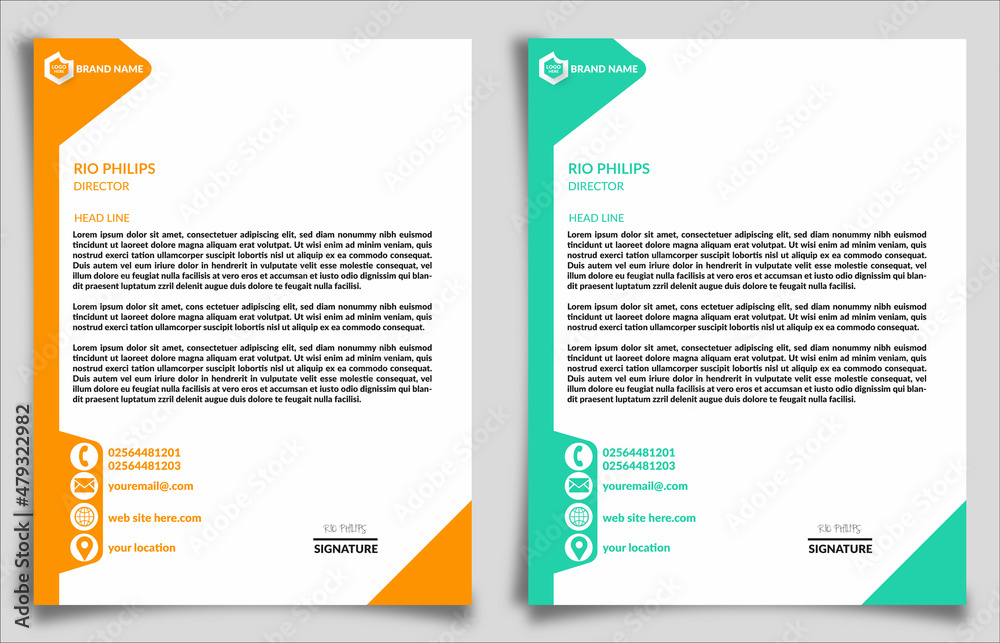 Professional unique corporate modern letter page letterhead pad design ...