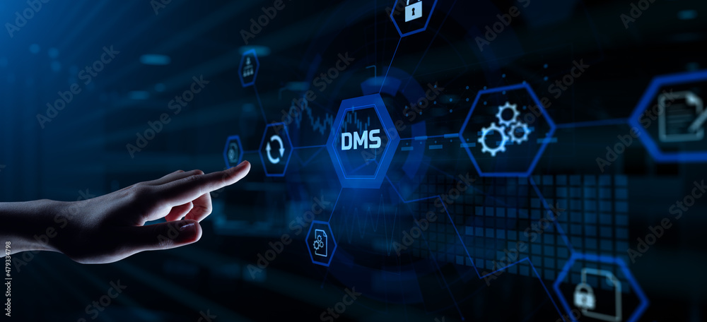 DMS Document management system business automation technology concept ...