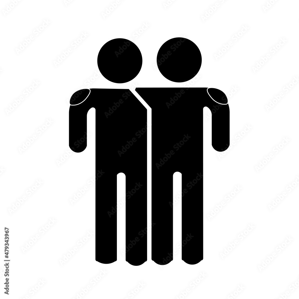 Friendship Icon in trendy flat style isolated on grey background ...