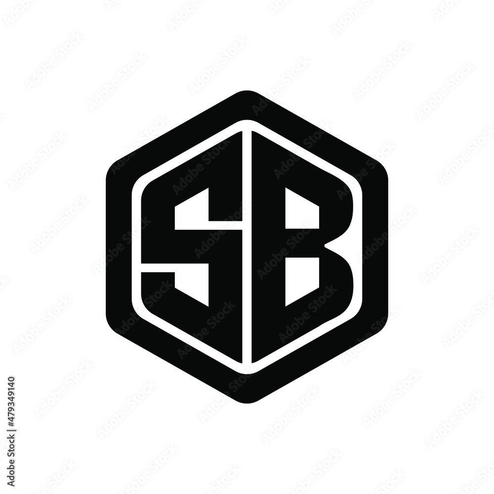 SB letter logo design emblem vector icon, emblem with white background ...