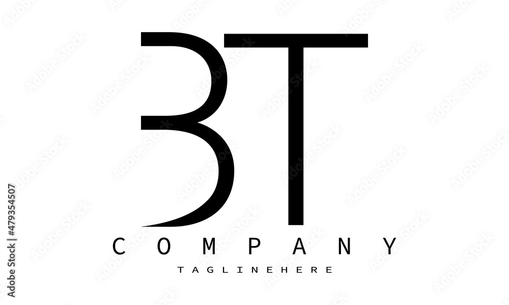 Creative letter BTlogo design elements simple letter BT letter logo ...