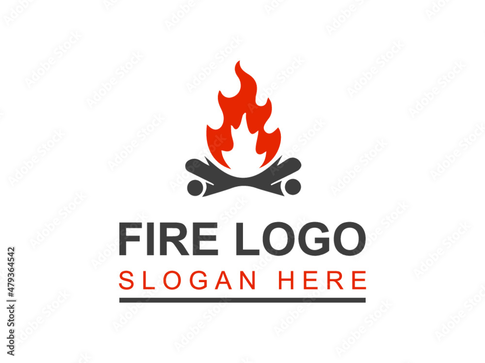 Fire flames logo design Vector and template Stock Vector | Adobe Stock