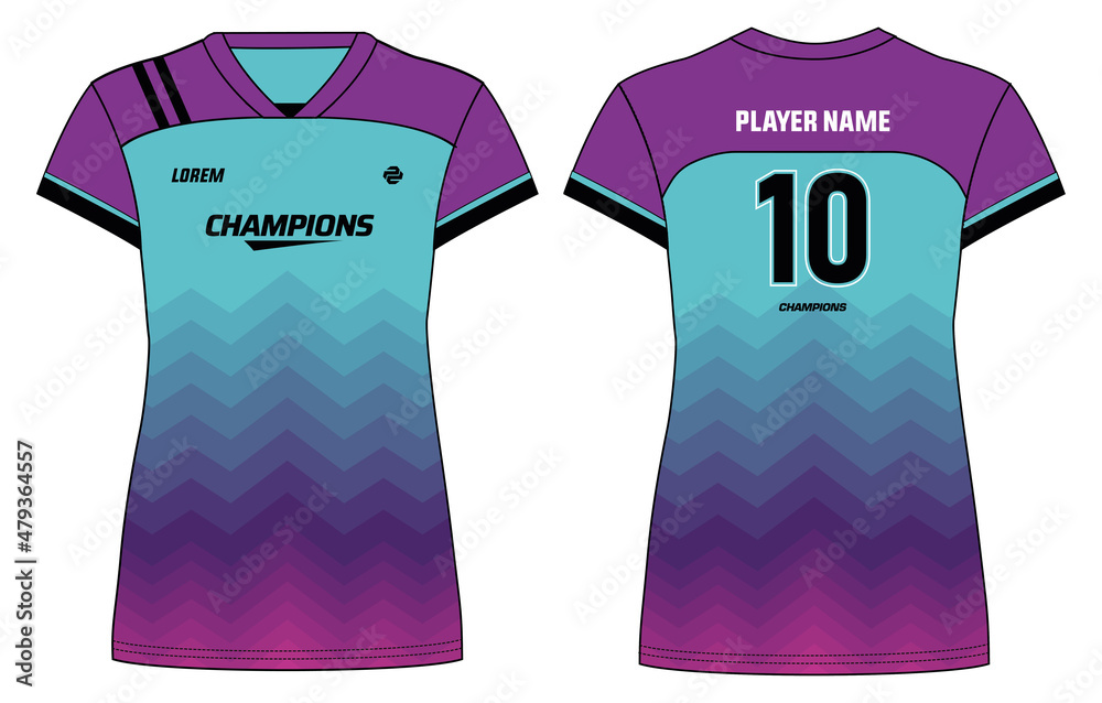 Women Sports Jersey t-shirt design with abstract Chevron pattern ...