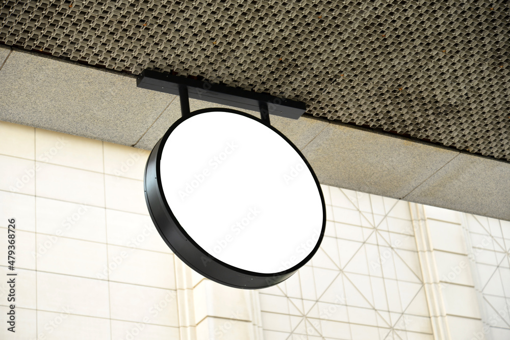 Circular billboard template on the street Stock Photo | Adobe Stock
