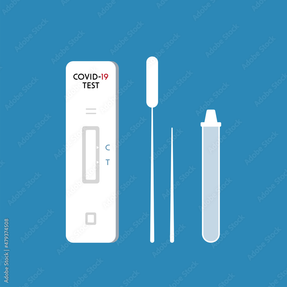 Coronavirus swab in test tube vector. Covid-19 Testing Swab Kit ...