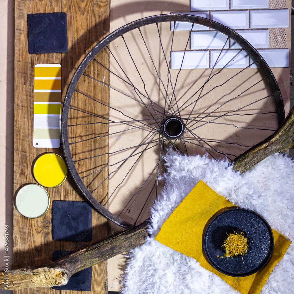 color palette mood board for interior design and decor Stock Photo ...