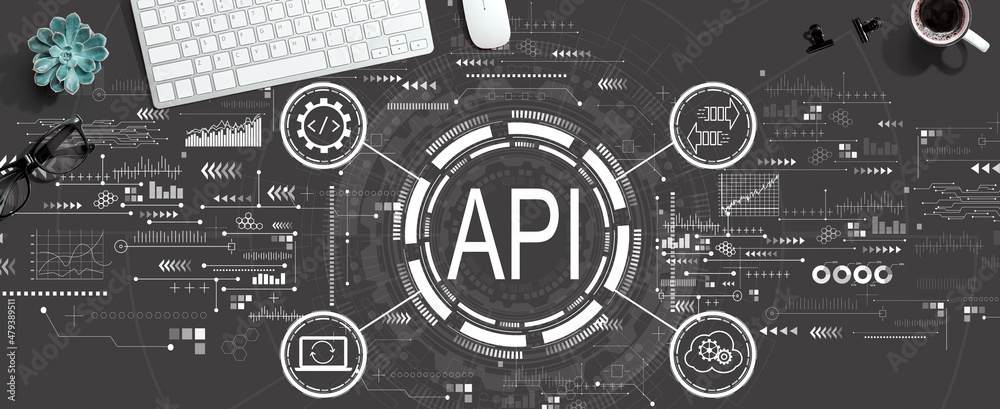 API - application programming interface concept with a computer ...