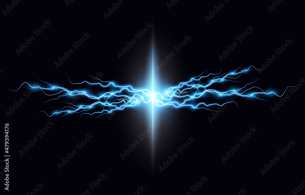 Vetor de Abstract flash of light with elements of electric discharge ...