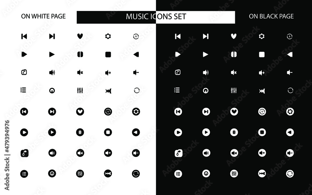 Simple Set Of Music Control Icons Related Lines Vector. Contains Icons ...