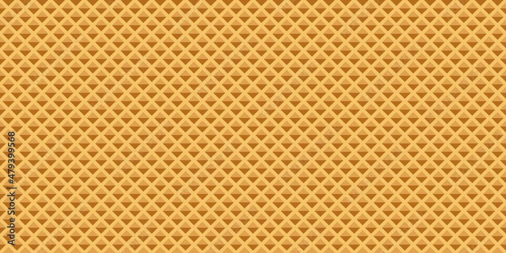 Waffle texture seamless pattern. Wafer horizontal background. Vector ...