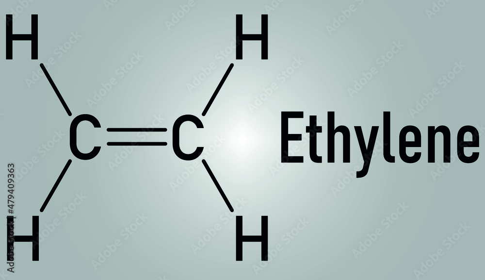 Ethylene or ethene molecule. Used in production of polyethylene but ...