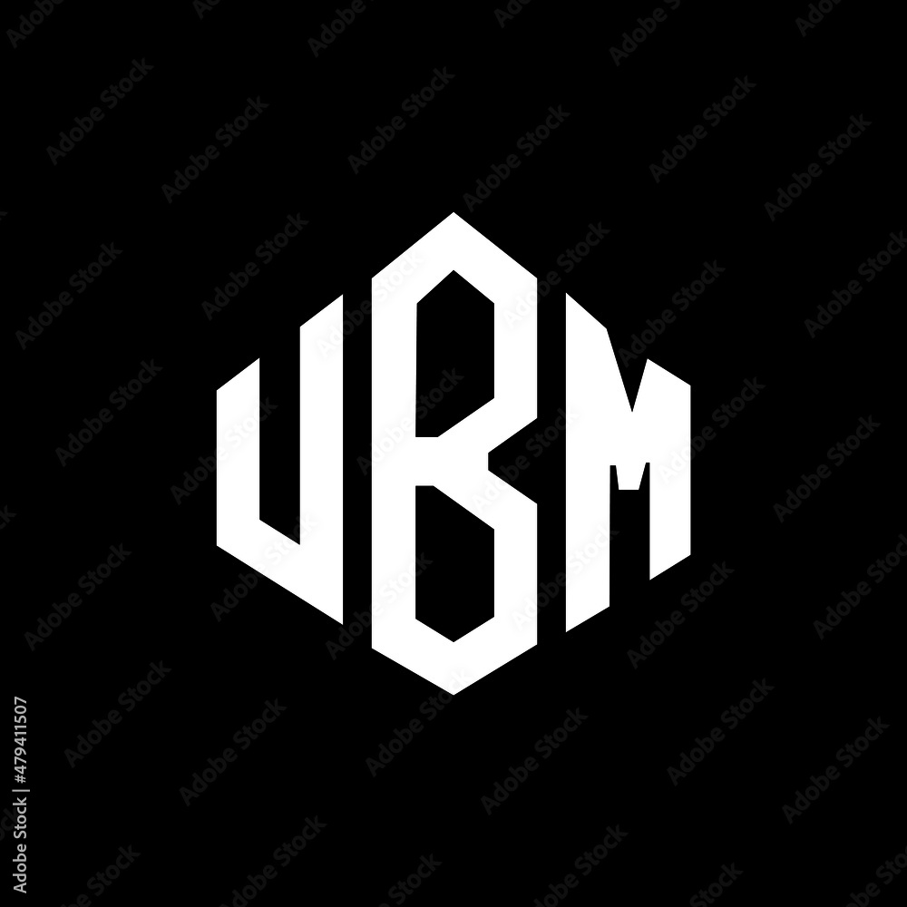 UBM letter logo design with polygon shape. UBM polygon and cube shape ...
