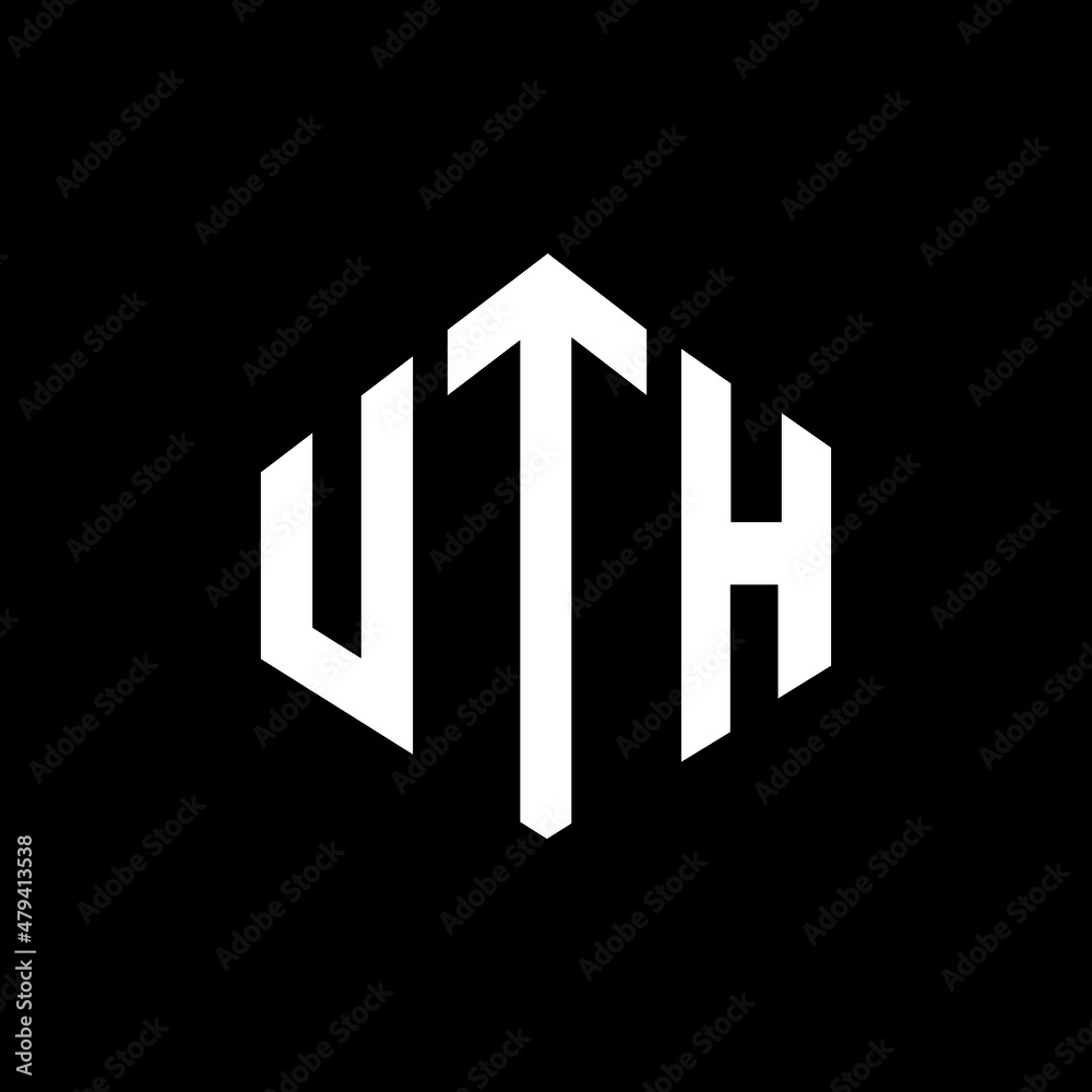 UTH letter logo design with polygon shape. UTH polygon and cube shape ...