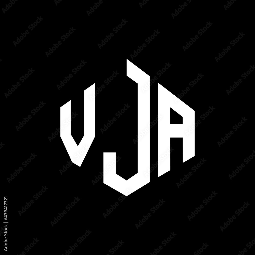 VJA letter logo design with polygon shape. VJA polygon and cube shape ...