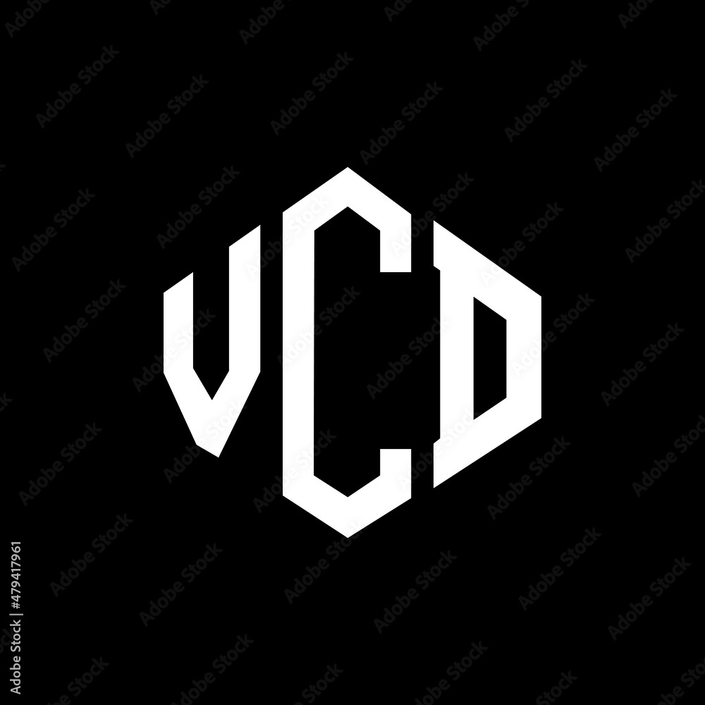 VCD letter logo design with polygon shape. VCD polygon and cube shape ...