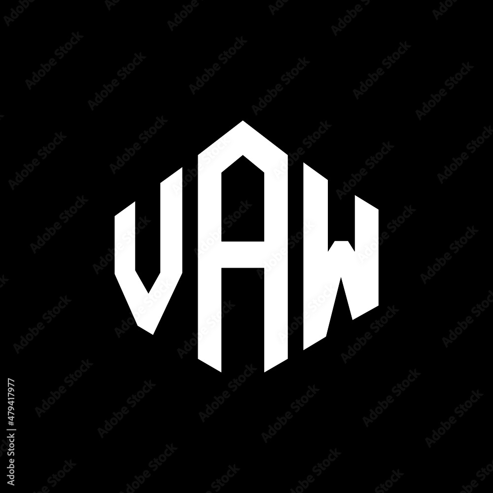 VAW letter logo design with polygon shape. VAW polygon and cube shape ...