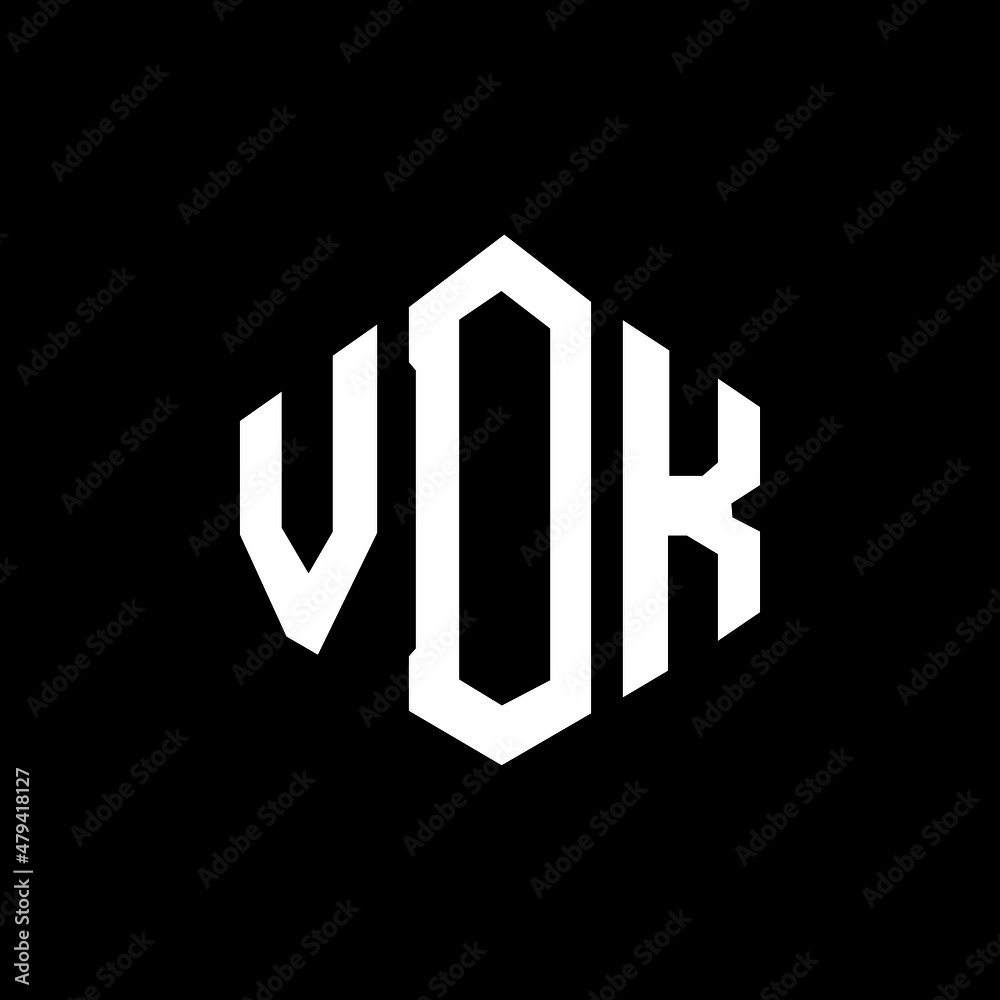 VDK letter logo design with polygon shape. VDK polygon and cube shape ...