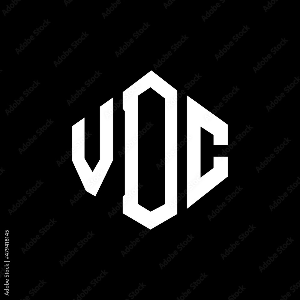 VDC letter logo design with polygon shape. VDC polygon and cube shape ...