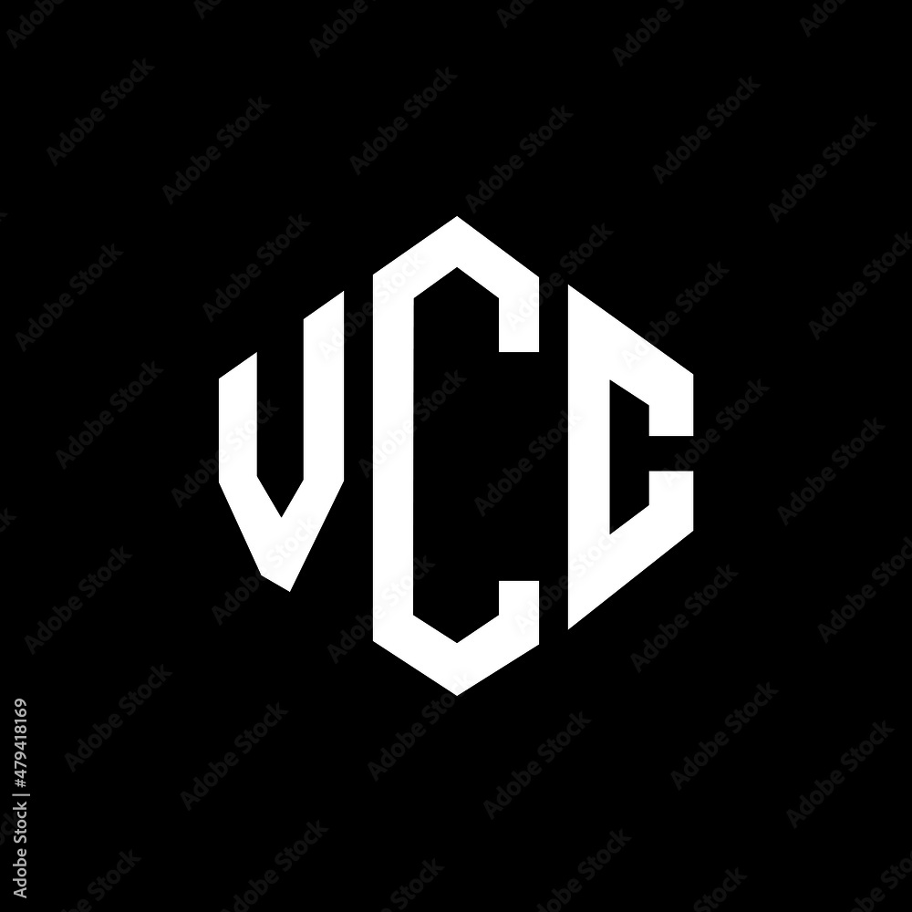 VCC letter logo design with polygon shape. VCC polygon and cube shape ...