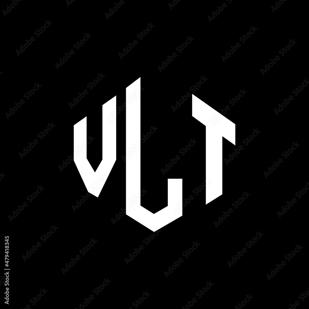 VLT letter logo design with polygon shape. VLT polygon and cube shape ...