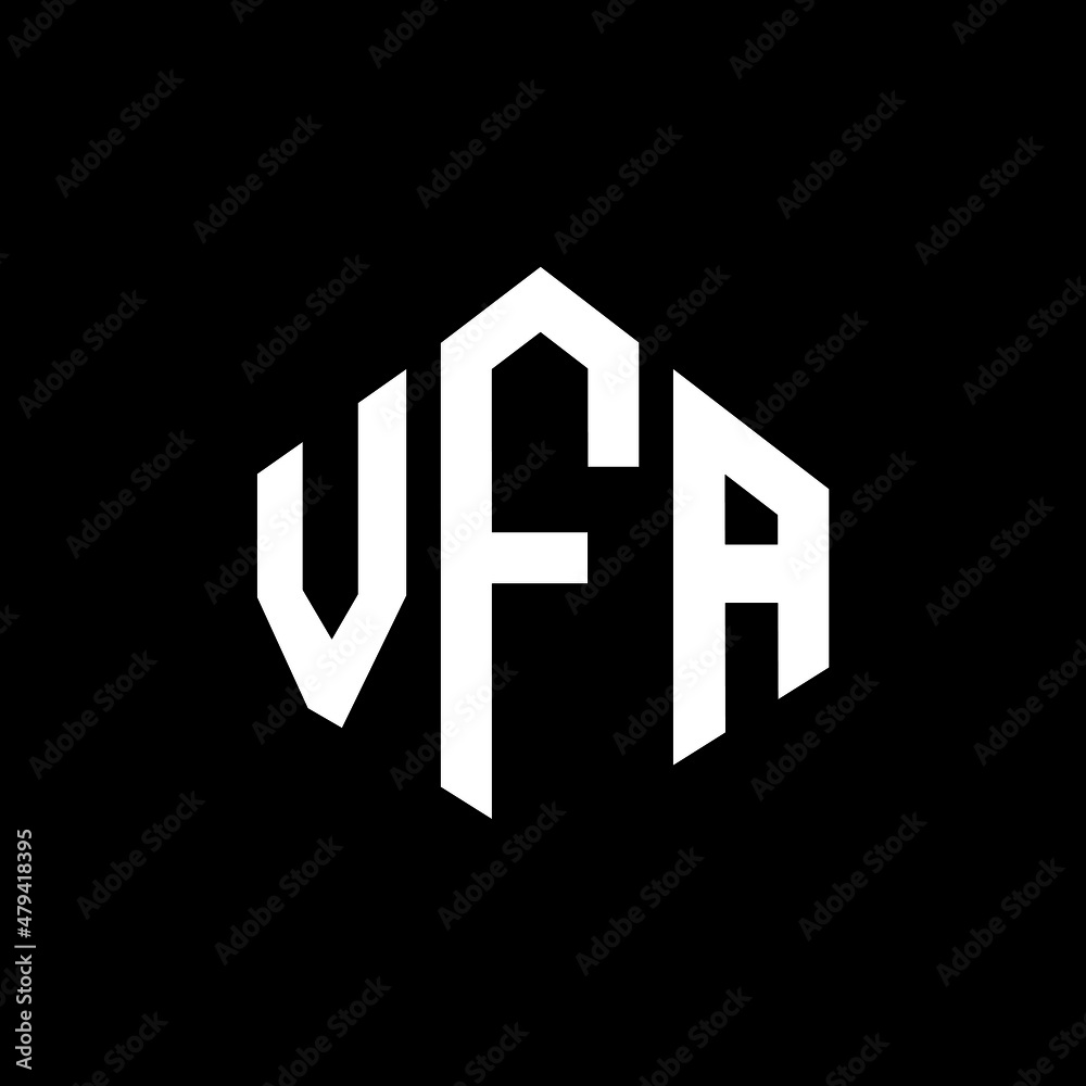 VFA letter logo design with polygon shape. VFA polygon and cube shape ...