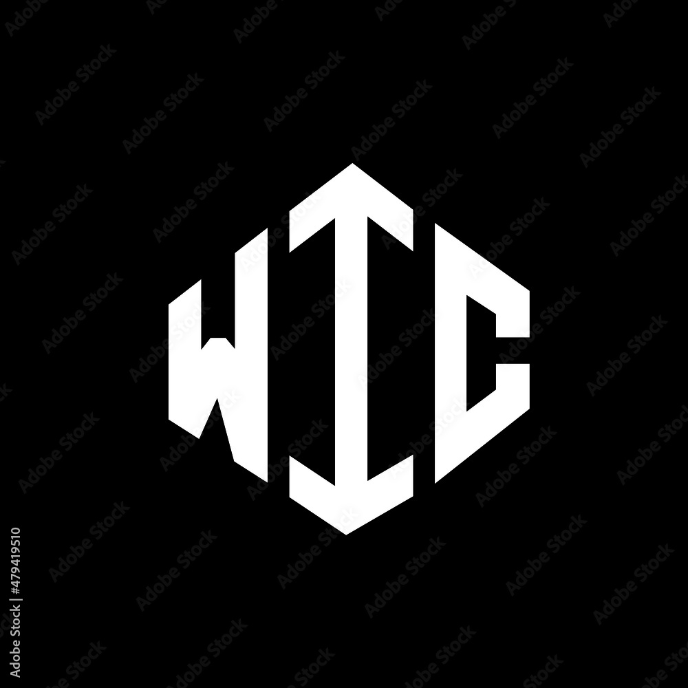 WIC letter logo design with polygon shape. WIC polygon and cube shape ...