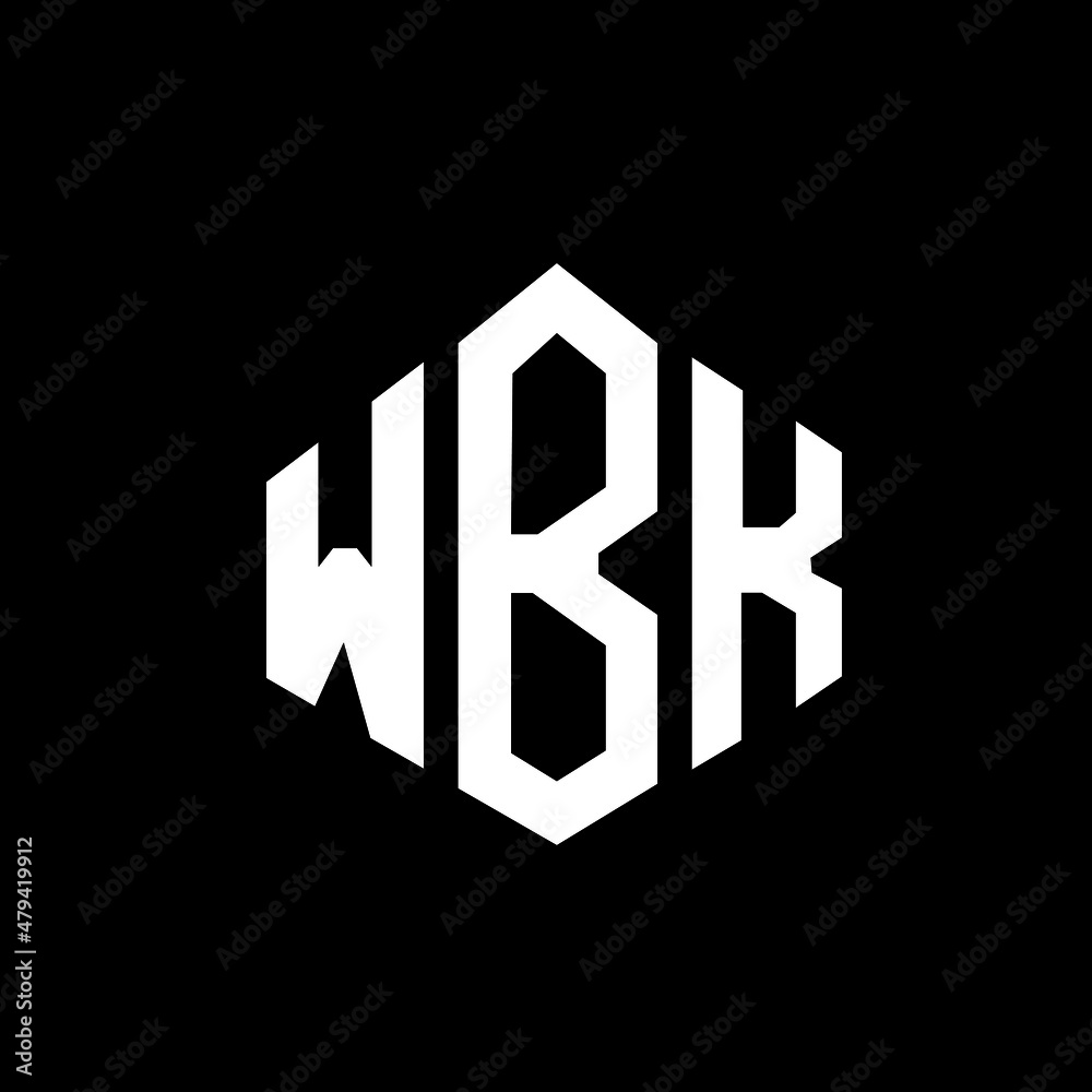 WBK letter logo design with polygon shape. WBK polygon and cube shape ...